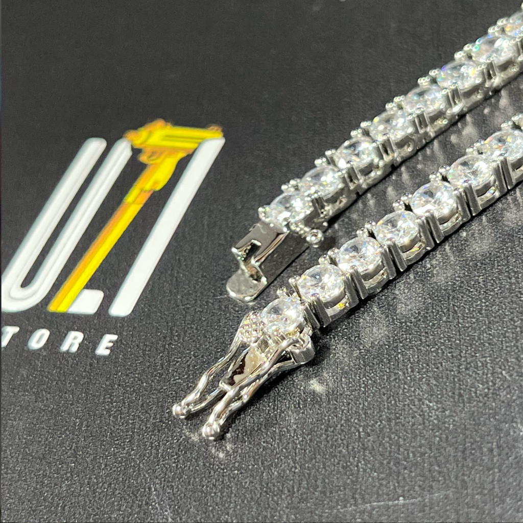 Corrente Riviera Premium Ice Cravejada 3mm (Cores Prata E Dourada ...